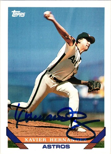 Xavier Hernandez Signed 1993 Topps MLB Baseball Card Astros #252 AUTO ...