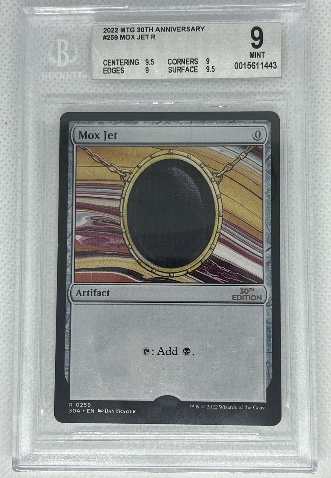 MTG - 1 - Mox JET M30th Anniversary artist proof ! MINT BGS 9.0 quad++ ...