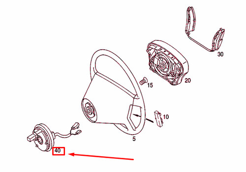 MERCEDES-BENZ CL C215 STEERING WHEEL CONTACT SPIRAL A0004640318 NO DUTY ...