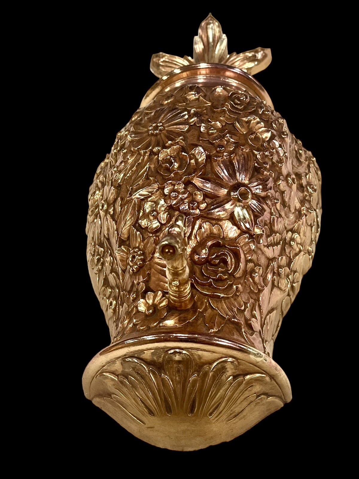 2 VTG SYROCO HOLLYWOOD REGENCY GOLD/ COPPER COLOR ORNATE WALL WATER ...