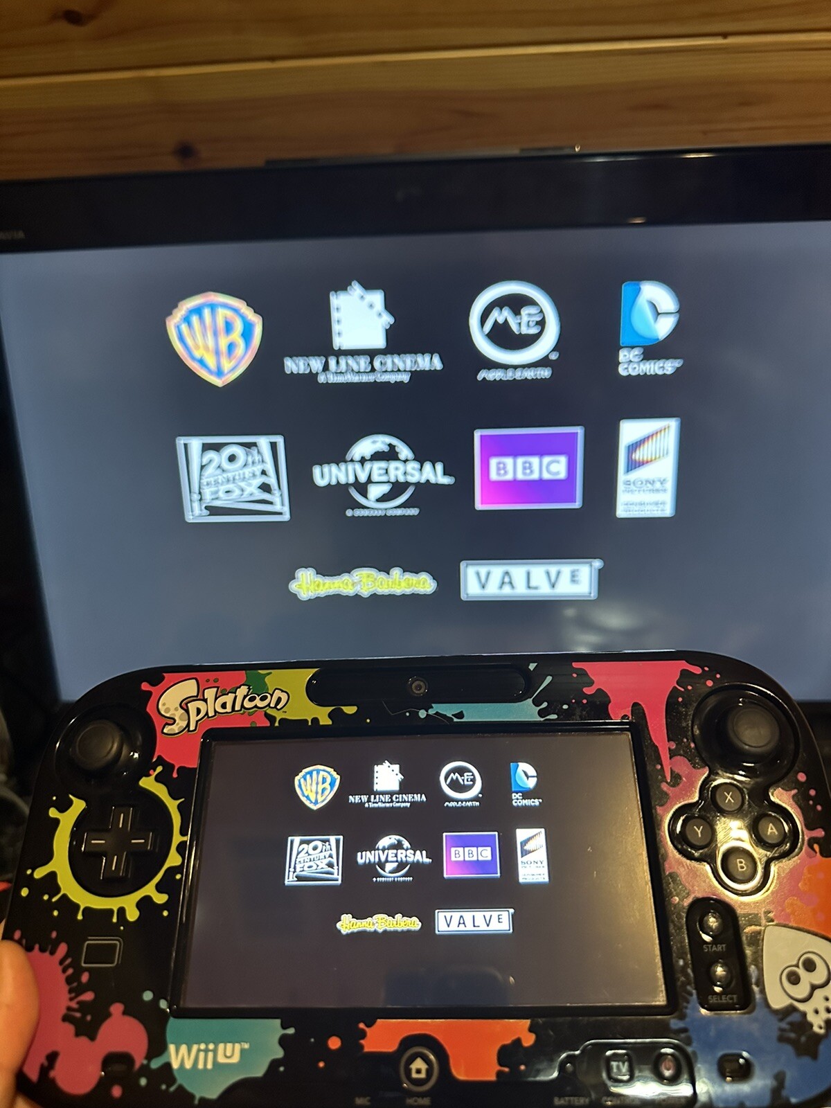 Nintendo Wii U Gamepad Black Controller WUP-010 (USA) Splatoon Case No ...