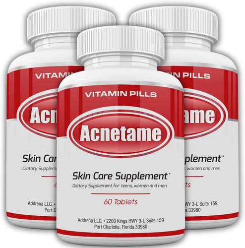 Acnetame 3 Pack- Vitamin Supplements for Acne Treatment- Hormonal ...