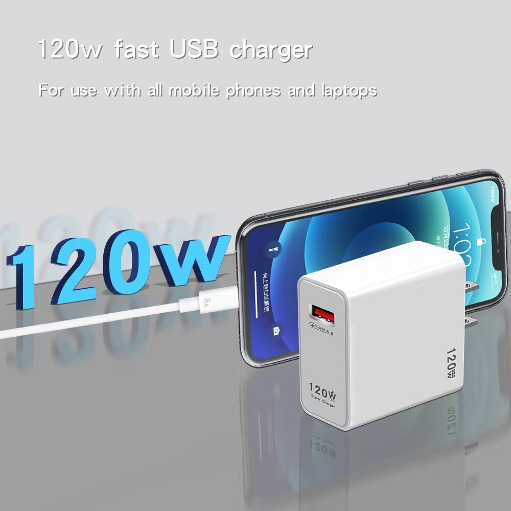120W Mobile Phone Chargers Safe Intelligent USB Charging Head for (US ...