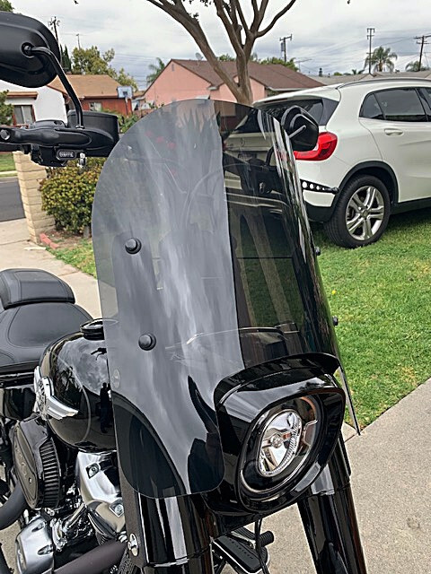 Calsci 15" Tinted Shorty Windshield for Harley Fat Boy FLFB 2018-2024 ...