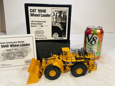 Vtg NIB CCM Brass CAT 994D Yellow Wheel Loader HO Scale 1:87 Diecast ...