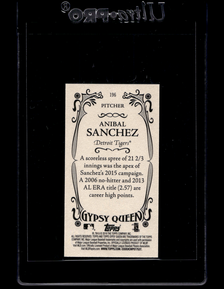2016 Topps Gypsy Queen Mini #196 Anibal Sanchez | eBay