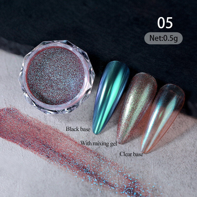 1Box Colorful Pearl Chrome Nail Powder Dust Pigment DIY Nail Art ...