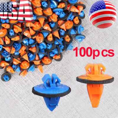 For Toyota 75395-35070 & 75396-35020 Orange & Blue Moulding Trim Clips ...