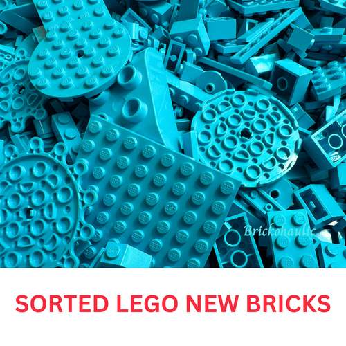 Lego Medium Azure Color Sorted Bricks Pieces Plates Parts Bulk Assorted ...
