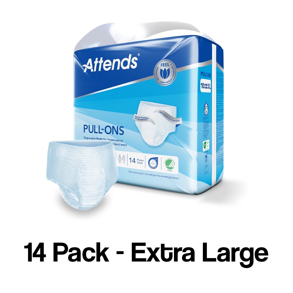Attends XL Adult Nappies Incontinence Pull up Pants - 14 Count for sale ...