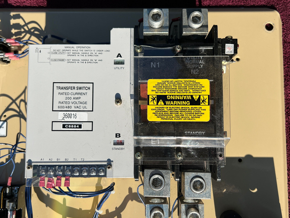 GENUINE GENERAC PART# C8884 *TRANSFER SWITCH *XFER SW-W 200A600V * 2P ...
