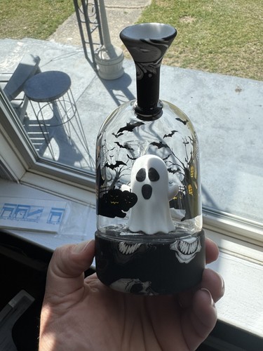 Glass Bong GHOST Black Skull Spin Hookah Smoking Water Pipe Bong ...