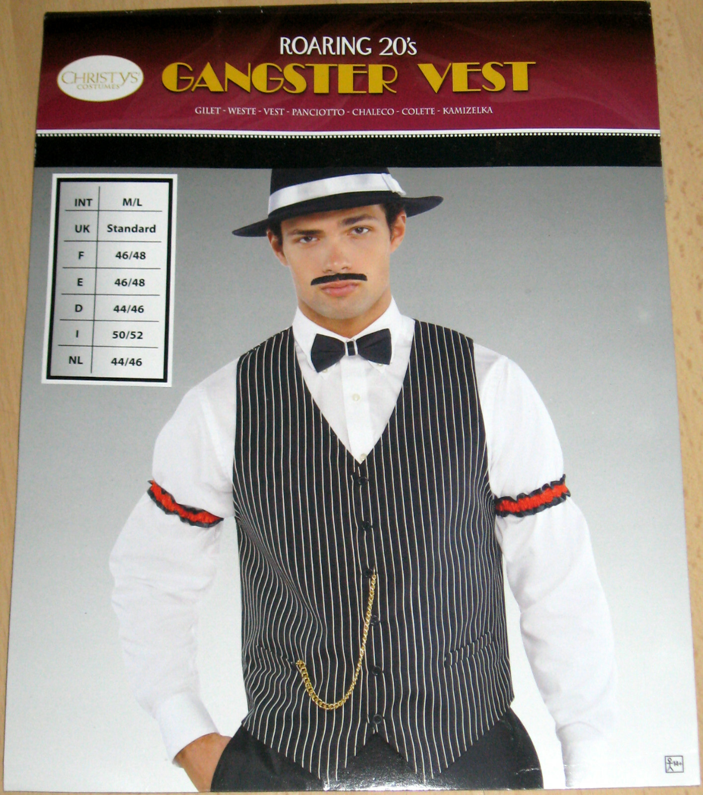 Herren Karneval Gangster Weste Gr. M/L 20's Mafia Fasching Mottoparty ...