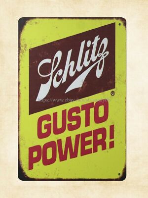 design your own plaque rustic tavern Beer GUSTO POWER tin sign | eBay