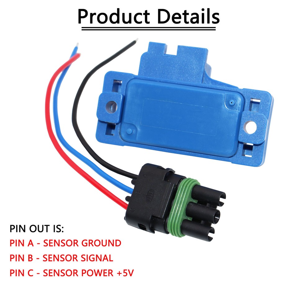 12223861 For GM 3bar 3 bar Manifold Map Sensor Boost Turbo w/ Connector ...