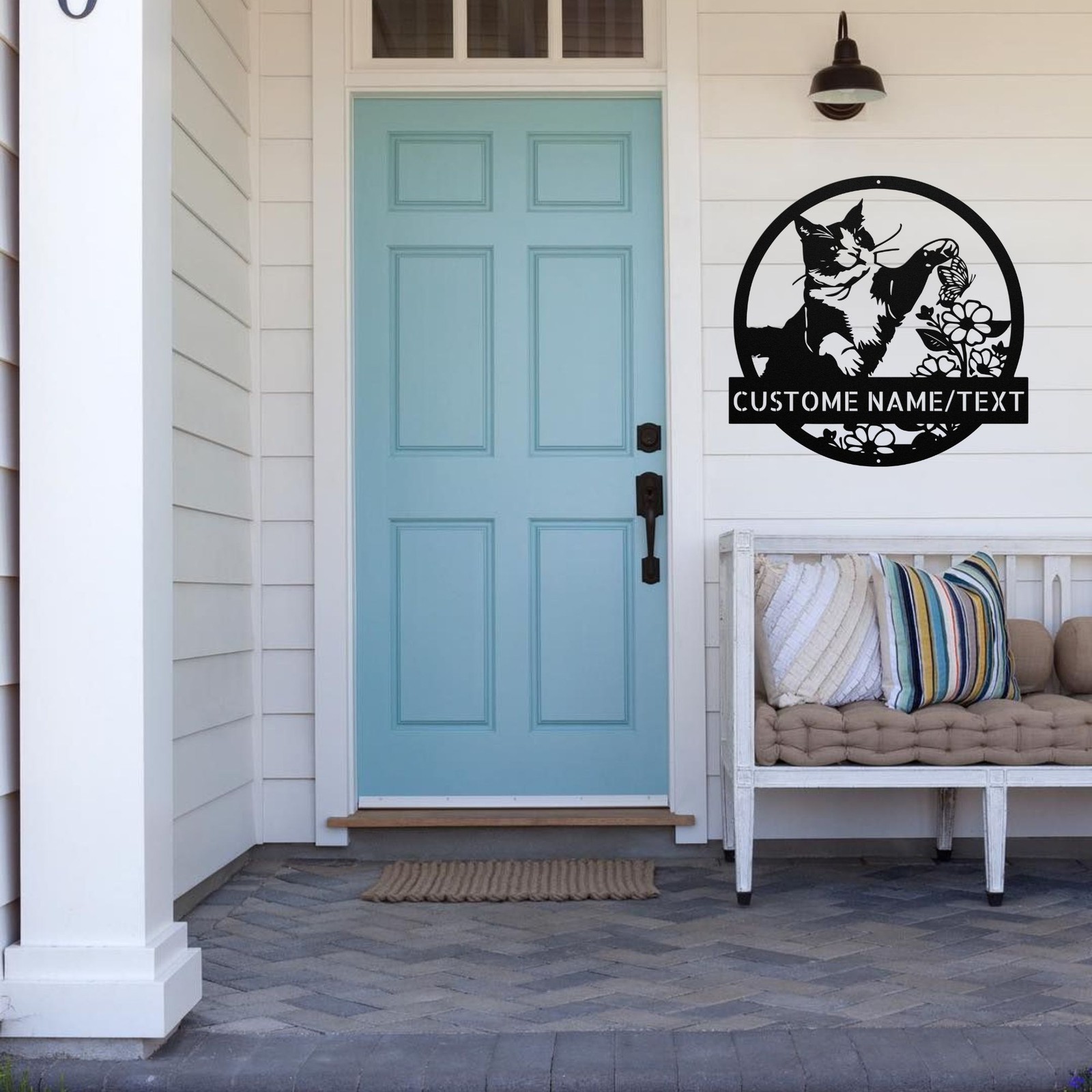 Personalized Cute Cat Metal Sign Custom Pet Wall Decor Gift for Cat ...