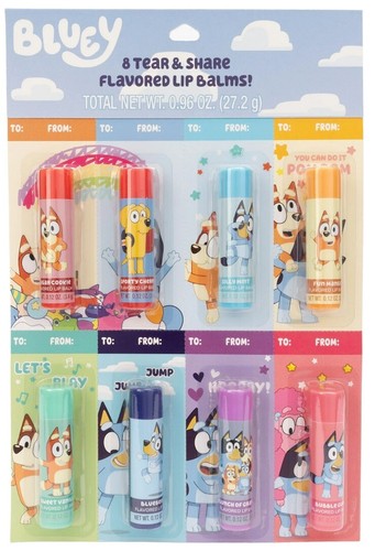 Kids Bluey Flavored Lip Balm 8 Tear & Share Classroom Gifts Easter ...
