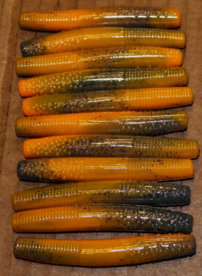 2.75" Finesse Stick Craw Orange Swirl Ned Rig Type Floating Worm 50 ...