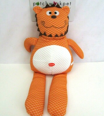 NEW 20" Dog Toy Patchwork Pet Lion Squeaker Plush Tuff Puff Squeak ...