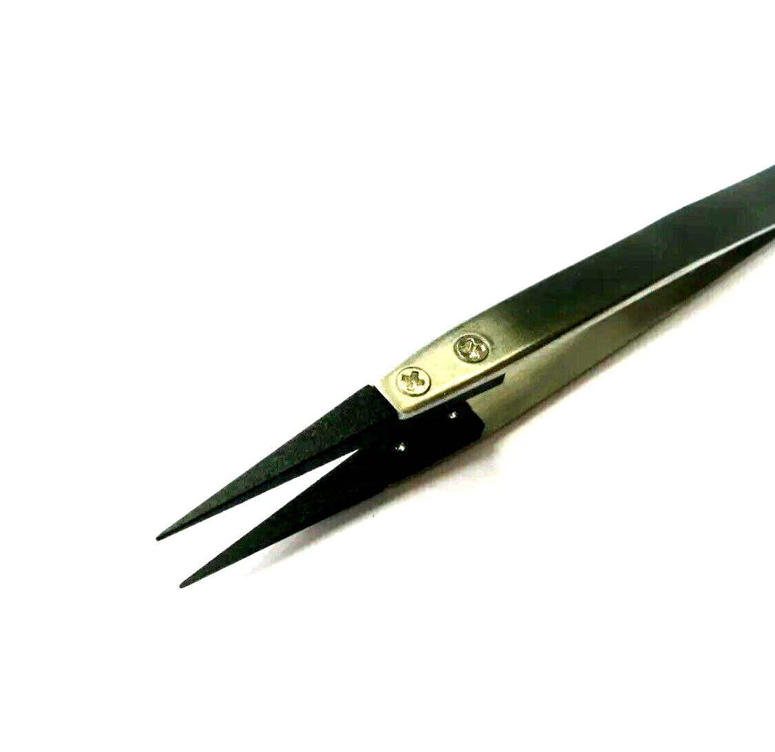 WATCHMAKERS TWEEZERS black carbon fibre ESD tips | eBay