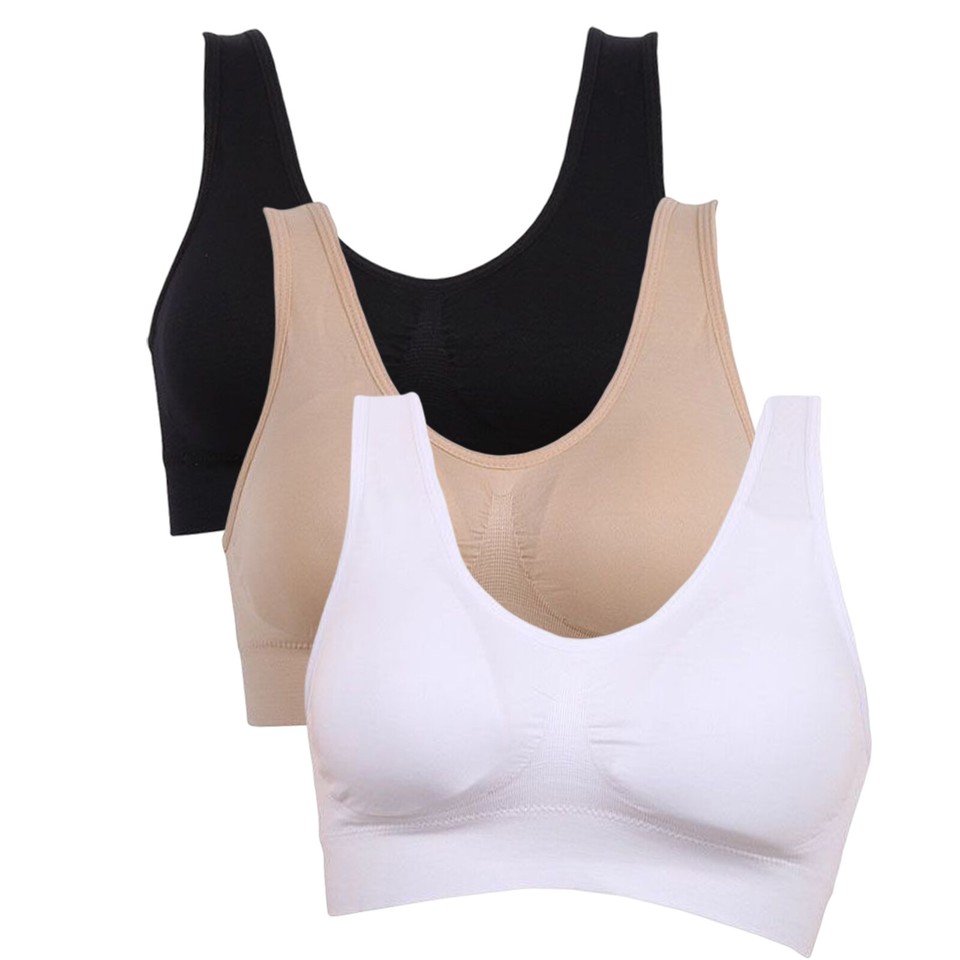 3Pcs/set Sport Bras Seamless Wire Free Weight Support Tank Sports Yoga ...