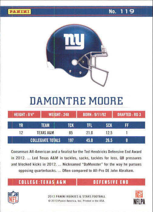 2013 Rookies and Stars Football Card #119 Damontre Moore Rookie | eBay