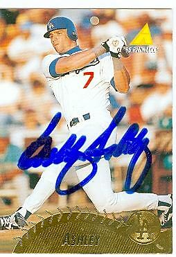 Billy Ashley autographed baseball card (Los Angeles Dodgers) 1995 ...