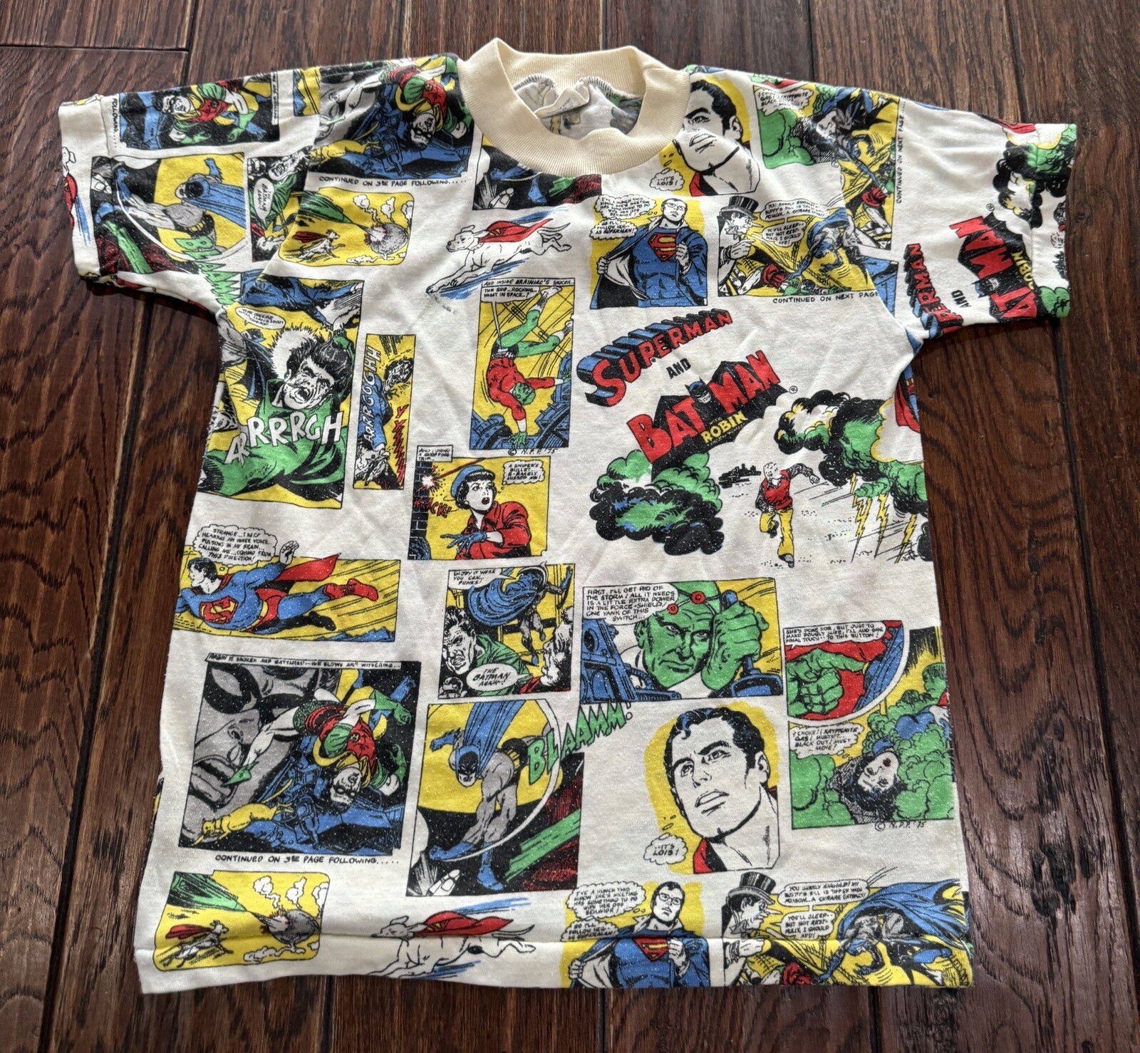 Vintage 70s Kids Batman And Robin Comic Strip All Ove… - Gem