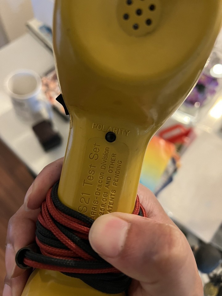 HARRIS DRACON LINEMANS PHONE Blue Yellow TS21 Test Set / Butt Set ...