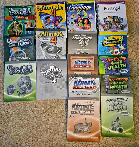 ABEKA Fourth 4th Grade Lot Teacher Keys All Subjects Homeschool Books ...
