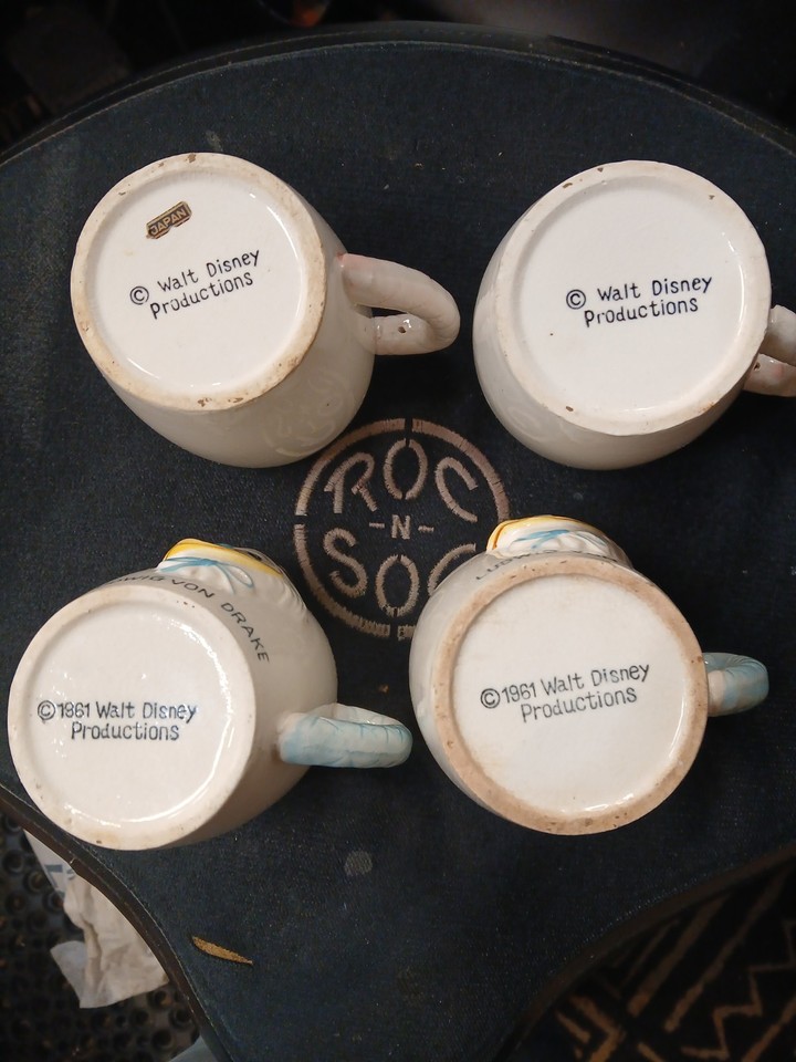 1960's Set Of 4 Walt Disney Cups (Donald Duck & Ludwig Von Drake) | eBay