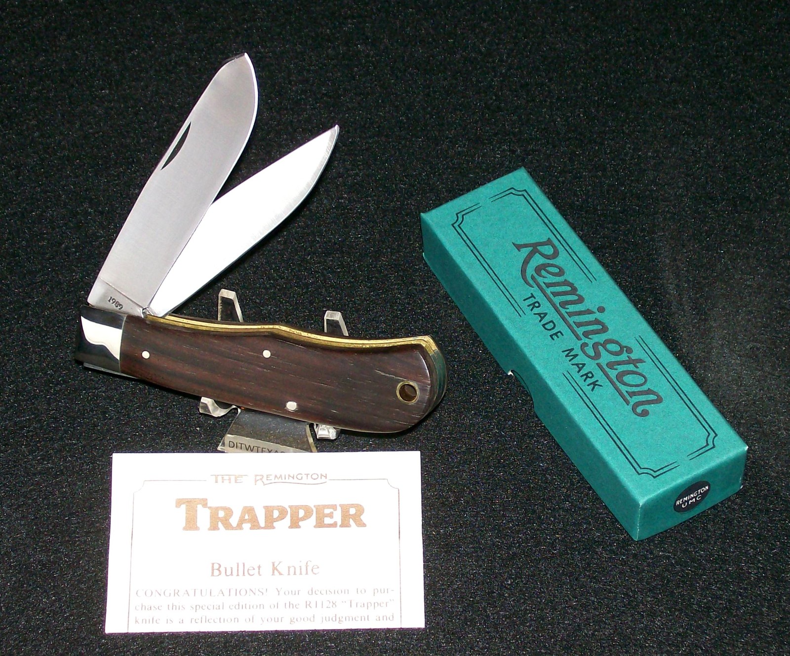 Remington Bullet Knife 1989 "R1128" USA Made 4-1/2" Closed W/Original ...