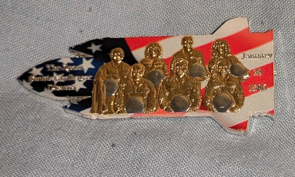 Space Shuttle Challenger Gold Silver Coin NASA Stars & Stripes Flag ...