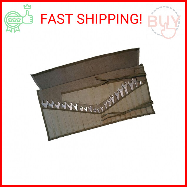 BULL TOOLS Wrench Roll Organizer Metric & SAE Roll Up Tool Pouch Bag ...