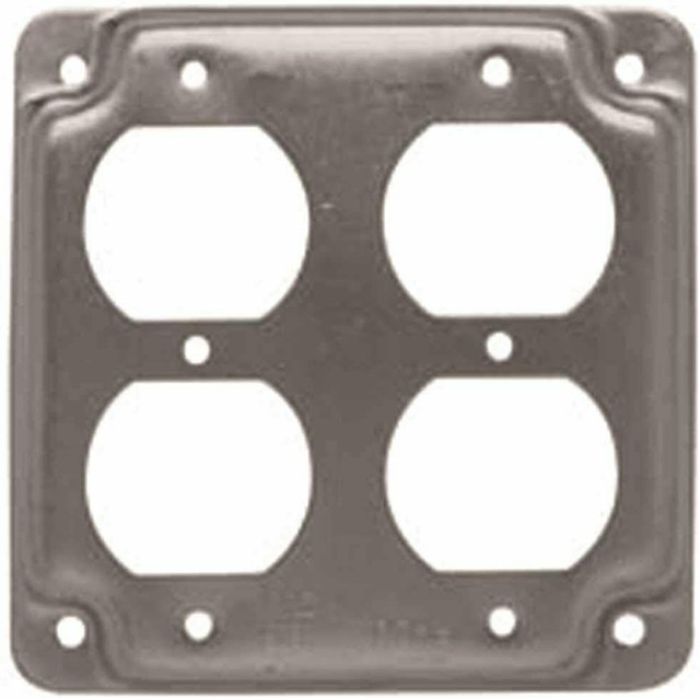 Hubbell-raco 907C 2 Duplex Receptacles 4-inch Square Exposed Work Cover ...