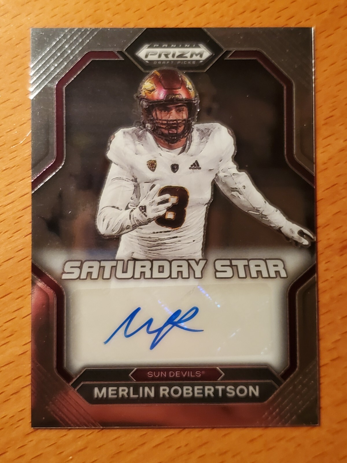 2023 Prizm Draft Saturday Star Signatures #31 Merlin Robertson Arizona ...