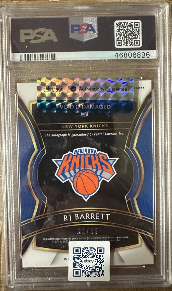 2019 Panini Select Neon Orange Pulsar Prizm RJ Barrett RC Rookie AUTO ...