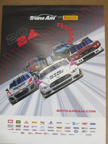 2024 Trans Am Racing Series Poster Ford Mustang Mercedes AMG GT3 Viper ...
