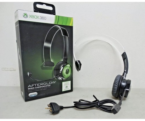 PDP Afterglow Wired Communicator for Xbox 360 Black w/Green Light ...