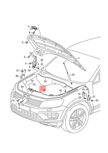 NEW LID LOCK CABLE FRONT LHD VW TOUAREG 7P6823531B ORIGINAL | eBay