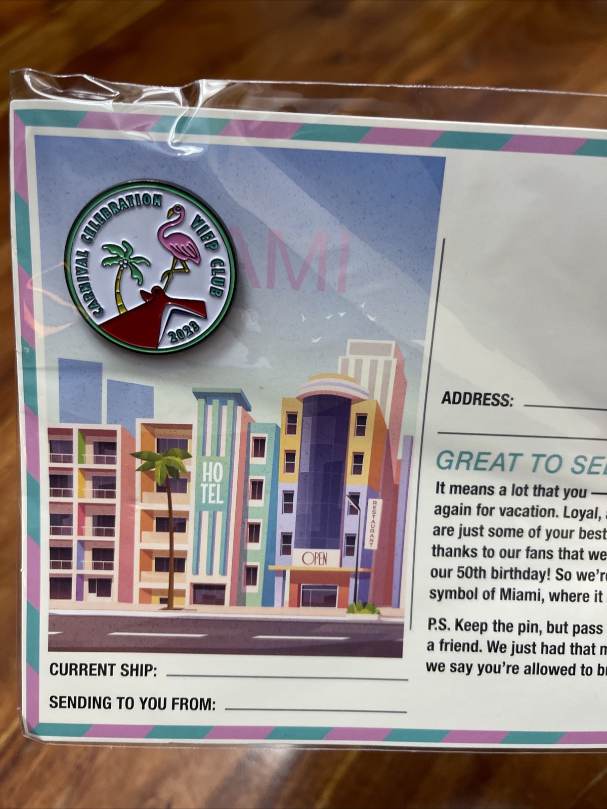 Carnival Club VIFP Cruise 2023 Pin and Postcard New Sealed Celebration ...