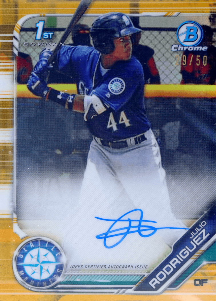 2019 Bowman - Chrome Prospect Autographs Gold Refractor #CPA-JRO Julio ...