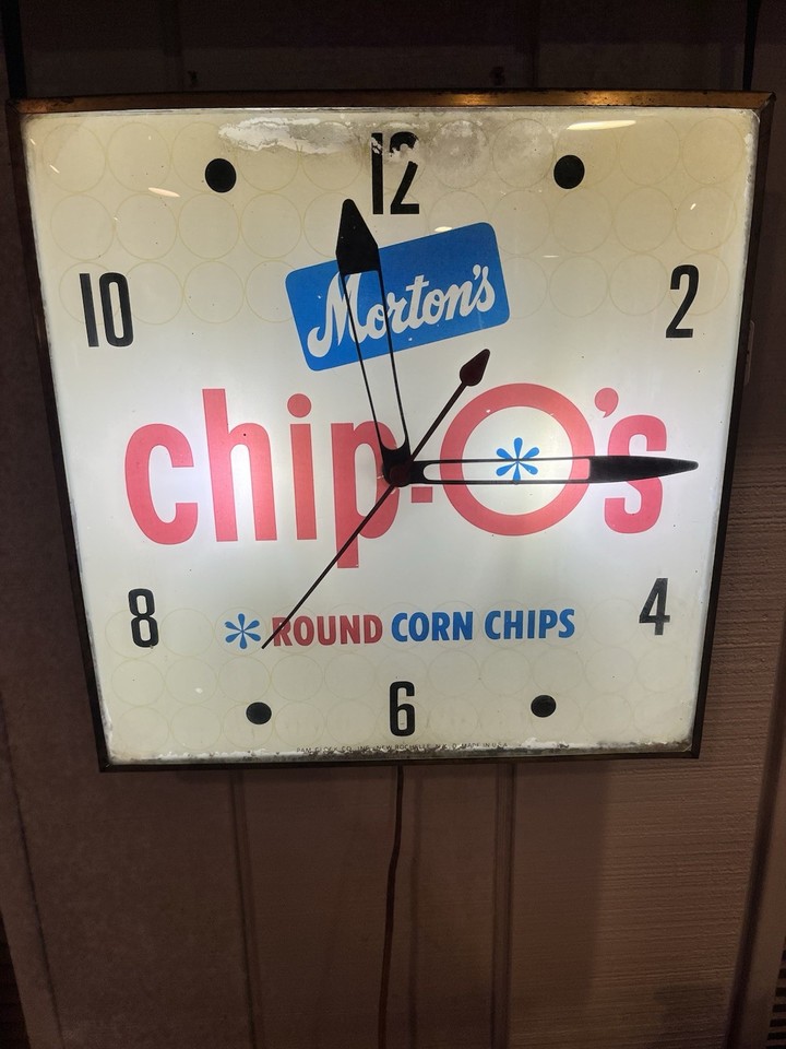 Pam Clock Face Original 1961 Morton's Chip-O's Corn Chips | eBay
