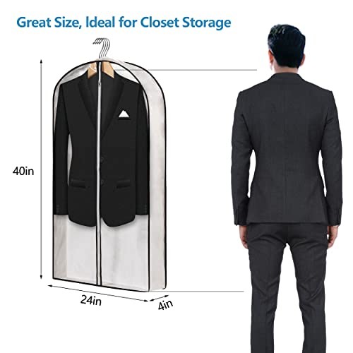 Hanging Clothes Storage with 4" Gusseted Garment Covers (Set 24"x40"x4 ...