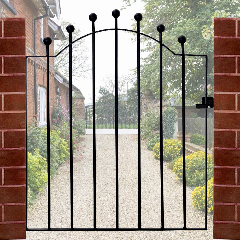 Wrought Iron Pedestrian Gates Design Simple Curved Iron Gate Great