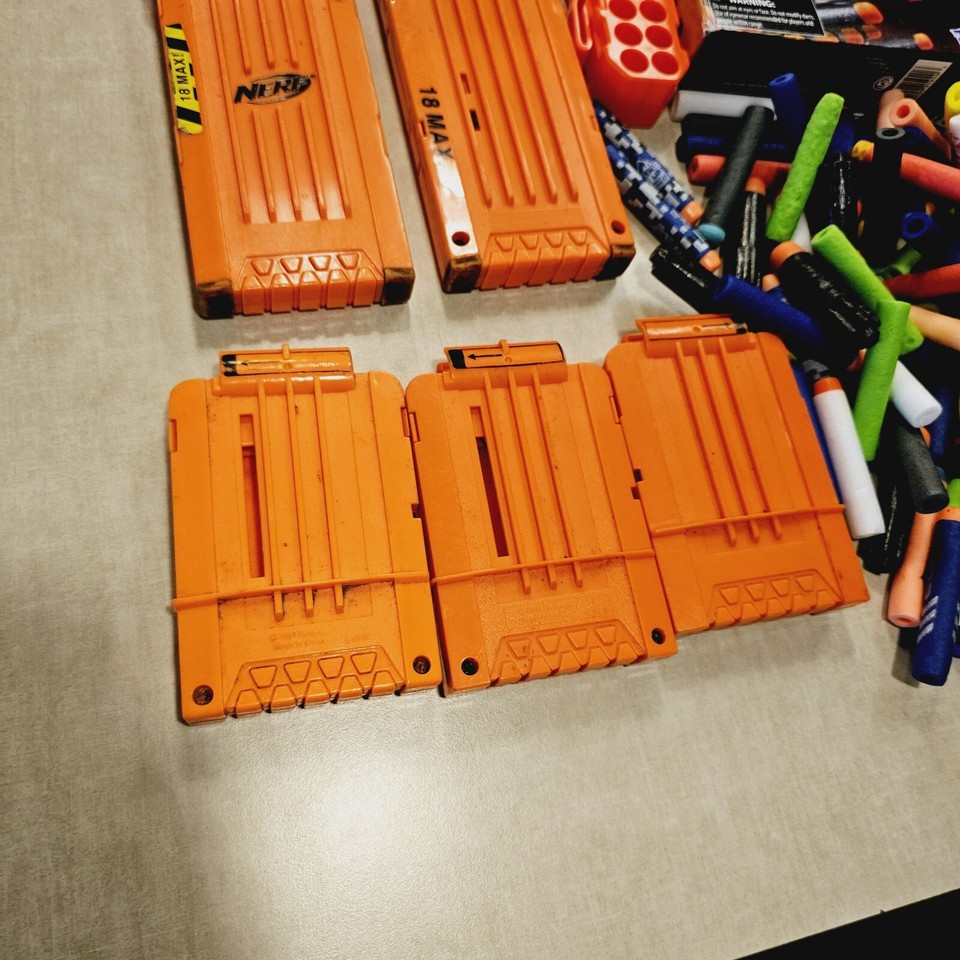 NERF Gun Ammo Lot Foam Darts Disc Elite Ultra Magazines Belts Hasbro ...