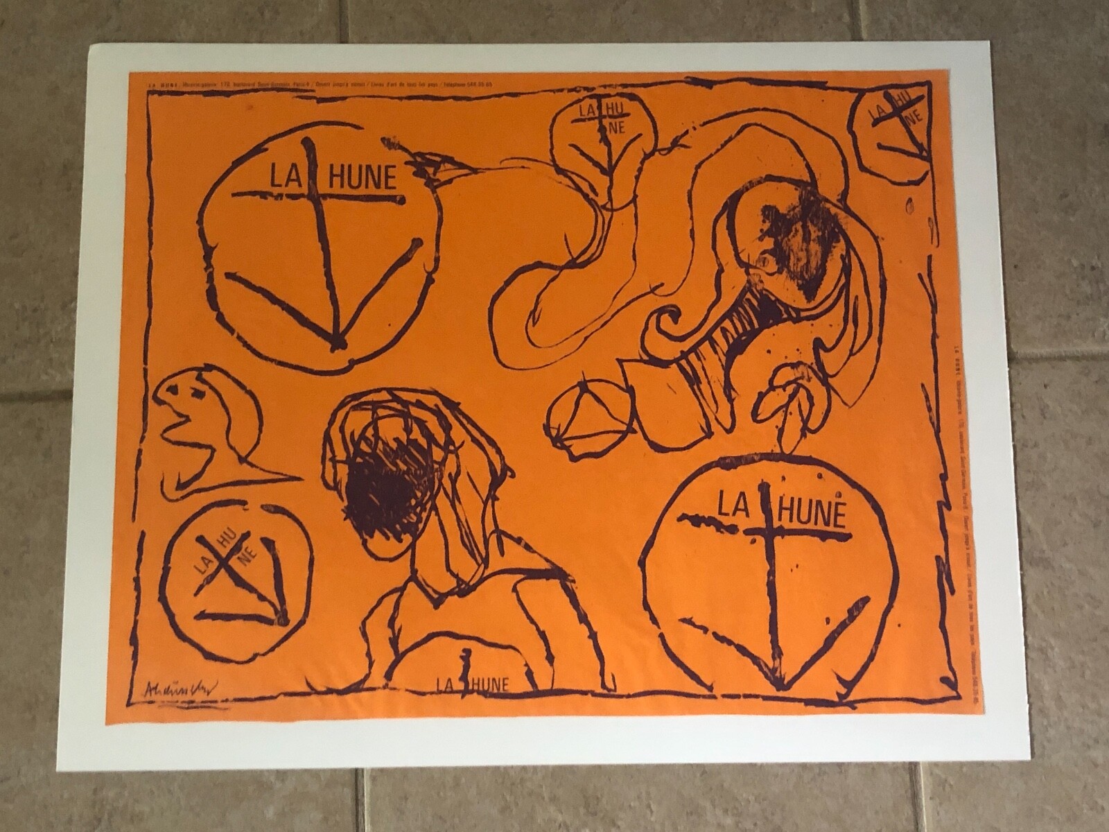 Vintage Art Exhibition Poster LA HUNE libraire-galerie Paris | eBay