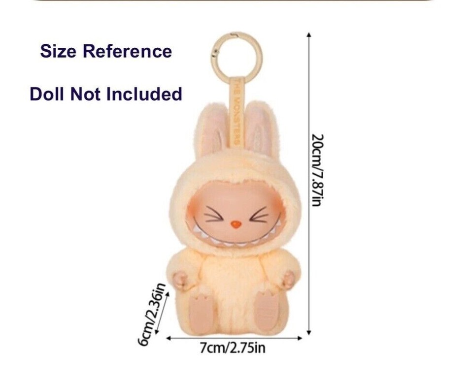 Fits 1,2,3 LABUBU Clothes Set Cute Animal Overall Monsters Plush - NO ...
