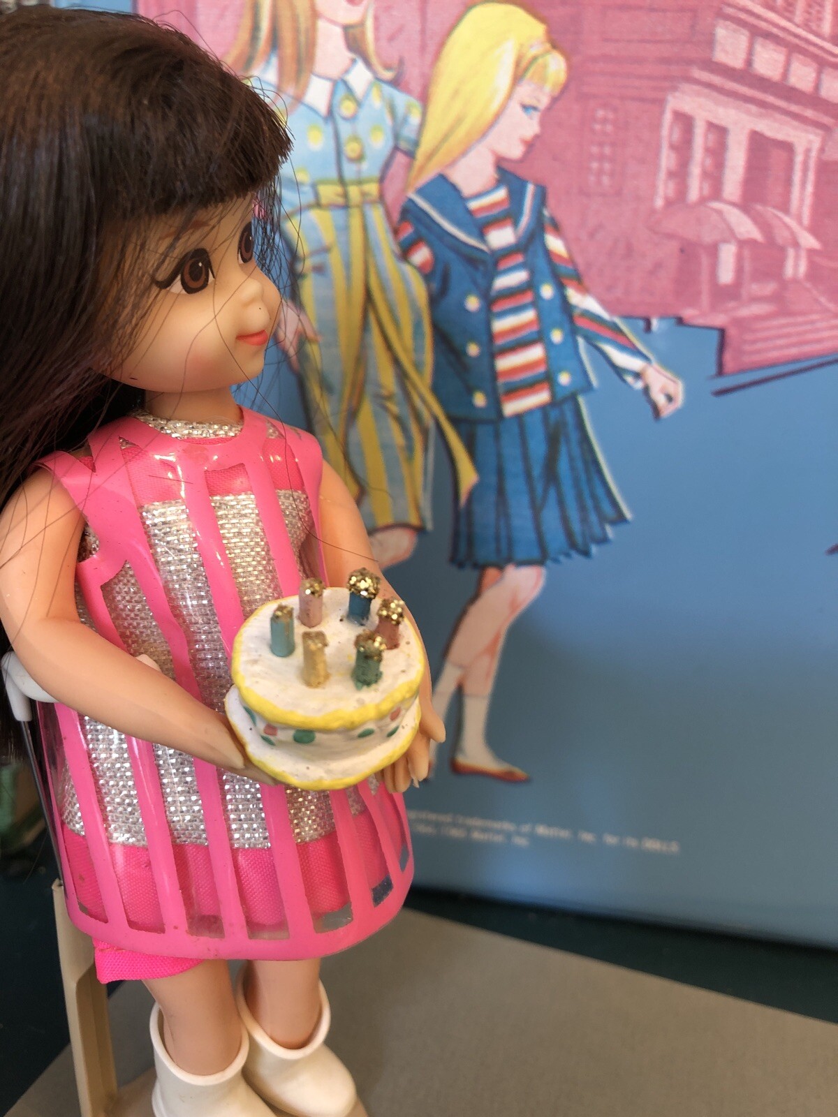 Birthday Cake in Vanilla with Candles Dollhouse, Tutti, Kelly, Liddle ...