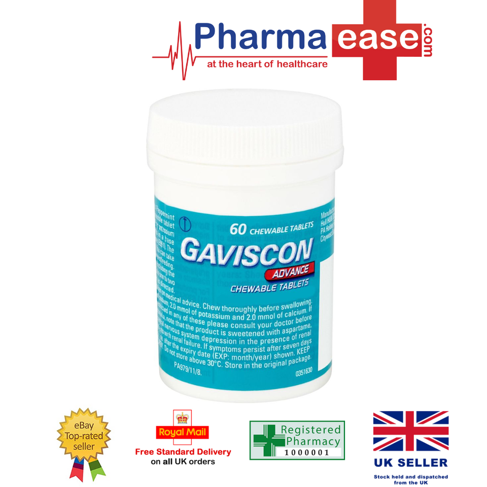Gaviscon Advance Chewable Tablets Peppermint x 60 | eBay